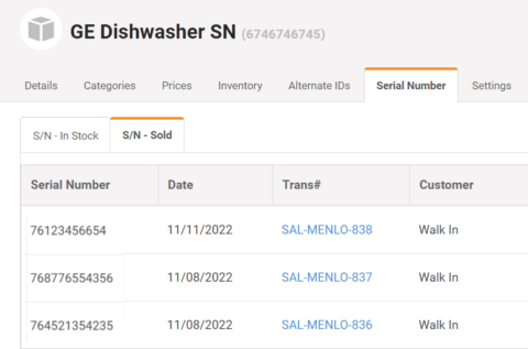 Serial Numbers | MicroBiz Cloud POS Features - Microbiz Cloud POS